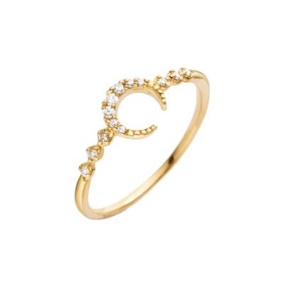 China Men's Fine Sterling Silver 925 Custom Moon Ring with 14k 18k 24K Gold from Brazil 2022 for sale