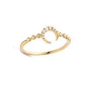 China Men's Fine Sterling Silver 925 Custom Moon Ring with 14k 18k 24K Gold from Brazil 2022 for sale