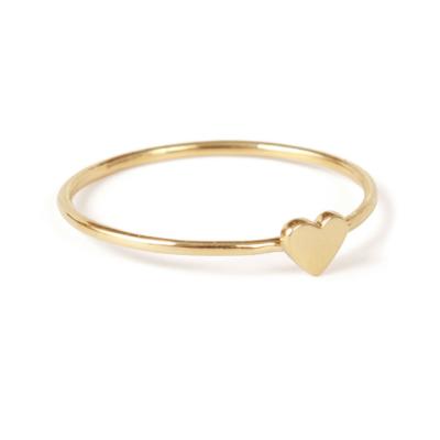 China Delicate Plain Design Heart Ring Real 925 Sterling Silver 18K Gold Plated Tarnish Free for sale