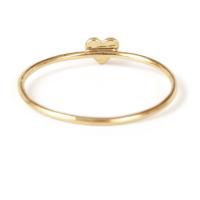 China Delicate Plain Design Heart Ring Real 925 Sterling Silver 18K Gold Plated Tarnish Free for sale