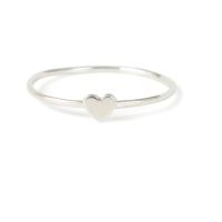 China Delicate Plain Design Heart Ring Real 925 Sterling Silver 18K Gold Plated Tarnish Free for sale