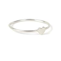 China Delicate Plain Design Heart Ring Real 925 Sterling Silver 18K Gold Plated Tarnish Free for sale