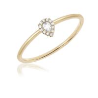 China 18K Gold Rhodium Plated Teardrop Stack Engagement Ring Jewelry For Country Markets for sale