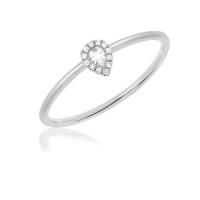 China 18K Gold Rhodium Plated Teardrop Stack Engagement Ring Jewelry For Country Markets for sale