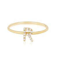 China Silver Jewelry Personalized 18K Gold Plated Stacking Initial CZ Thin Rings for Women for sale