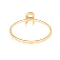 China Silver Jewelry Personalized 18K Gold Plated Stacking Initial CZ Thin Rings for Women for sale