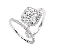 China Europe And America Trend Sterling Silver Engagement Ring Set With Silver Plating for sale