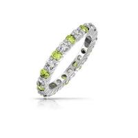 China 925 Silver Eternity Band Ring with Rose Gold Plating and Birthstone CZ Stones Option for sale