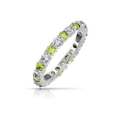 China 925 Silver Eternity Band Ring with Rose Gold Plating and Birthstone CZ Stones Option for sale