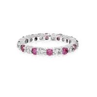 China 925 Silver Eternity Band Ring with Rose Gold Plating and Birthstone CZ Stones Option for sale