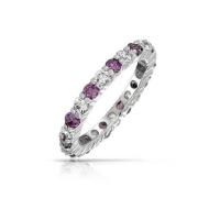 China 925 Silver Eternity Band Ring with Rose Gold Plating and Birthstone CZ Stones Option for sale