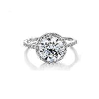 China 925 Sterling Silver 10mm White CZ Solitaire Engagement Ring with Main Stone Size 10mm for sale