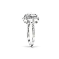China 925 Sterling Silver 10mm White CZ Solitaire Engagement Ring with Main Stone Size 10mm for sale