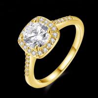 China Diamond 18K Gold Plated Rings Size 5 - Size 10 Women Engagement Ring for sale