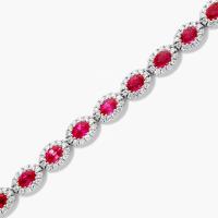 China 5.7mm Width Zircon Tennis Bracelet Oval Emerald White 14K Gold Bracelet Womens for sale