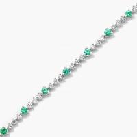 China 3MM White Zircon Ruby Tennis Bracelet Round Cut Sterling Silver Tennis Bracelet for sale
