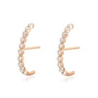 China 18K Gold Plated Bezel Setting White Cubic Zircon Stud Earrings For Women for sale