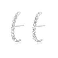 China 18K Gold Plated Bezel Setting White Cubic Zircon Stud Earrings For Women for sale
