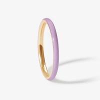 China Pink Enamel 18K Gold Plated Rings Solid 925 Sterling Silver Stacking Rings for sale