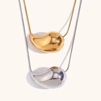 China Customized 18K Gold Teardrop Necklace 45+5cm Brass Teardrop Necklace for sale