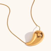China Customized 18K Gold Teardrop Necklace 45+5cm Brass Teardrop Necklace for sale