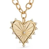 China 18K Gold White CZ Spiked Love Heart Charm Necklace 925 Sterling Silver Pendants for sale