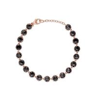 China Thorn CZ Diamond Tennis Bracelet Rhodium Plated Black Gemstone Bracelet for sale