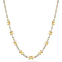 China OEM Classic Brass Tennis Star Pendant Necklace With Brilliant Cubic Zircon Stones for sale