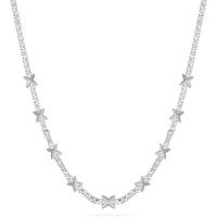 China OEM Classic Brass Tennis Star Pendant Necklace With Brilliant Cubic Zircon Stones for sale