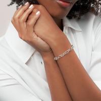 China Chic Style Micro Insert Inlay Technology 925 Sterling Silver White Gold Link Bracelet for sale