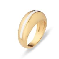 China Wholesales 18K Gold Plated Stripe Pink Enamel Dome 925 Sterling Silver Women's Ring for sale