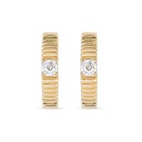 China Ladies Cubic Zirconia Diamond Hoop Earrings Brass Round Brilliant Cut for sale