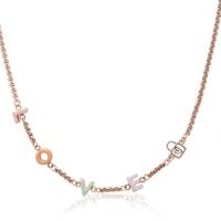 China Custom Name Necklace Individual Letters Enamel Personalized Gold Necklace Initials for sale