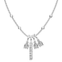 China White CZ 4mm 925 Silver Necklace Female Zircon Stone Necklace Luxury DIY for sale