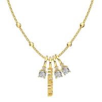 China White CZ 4mm 925 Silver Necklace Female Zircon Stone Necklace Luxury DIY for sale