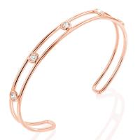 China Platinum Diamond Cubic Zirconia Cuff Bracelet Width 6mm CZ Cuff Bracelet for sale