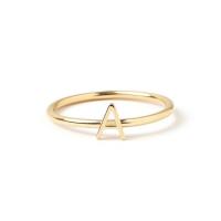 China Personalized Initial 14K Gold Mini Letter Stacked 925 Sterling Silver Rings for Women for sale
