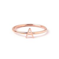 China Personalized Initial 14K Gold Mini Letter Stacked 925 Sterling Silver Rings for Women for sale