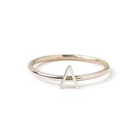 China Personalized Initial 14K Gold Mini Letter Stacked 925 Sterling Silver Rings for Women for sale