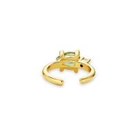China 18K Gold Plated 925 Sterling Silver TRENDY Design Pear Cut Peridot CZ Cuff Earrings for sale