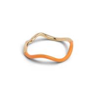 China 925 Sterling Silver 18k Gold Pink Enamel Band Rings For Women Girls for sale