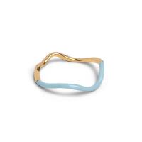China 925 Sterling Silver 18k Gold Pink Enamel Band Rings For Women Girls for sale