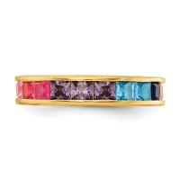 China Colorful Cubic Zircon Eternity Wedding Ring Band for Women 925 Silver ECO-Friendly for sale