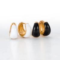 China Custom Women Fine Jewelry S925 Silver 18K Gold Bold Dome Colorful Enamel Small Huggie Earrings for sale