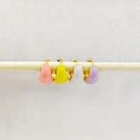 China Custom Women Fine Jewelry S925 Silver 18K Gold Bold Dome Colorful Enamel Small Huggie Earrings for sale