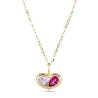 China Valentine Days Gift Colorful Heart Shaped Gemstone Pendant Necklaces For Engagement for sale