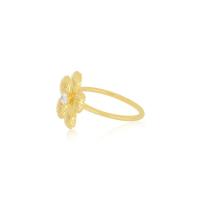 China Forever Flower 18K Gold Plated Oval CZ Women's Ring in 925 Sterling Silver Jewelry for sale