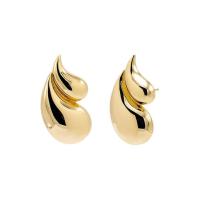 China 2024 Double Teardrop Fashion 18K Gold Plated Earrings and Customized Logo Acceptance for sale