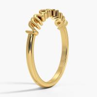 China Classic 925 Sterling Silver14K Gold Highly Polished MAMA Women Rings In Minimalist Design for sale