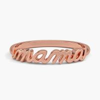 China Classic 925 Sterling Silver14K Gold Highly Polished MAMA Women Rings In Minimalist Design for sale